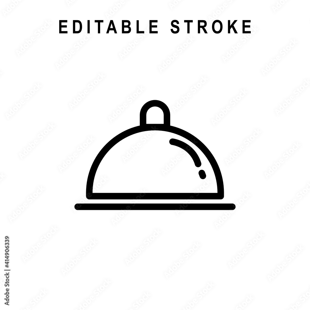 Food Serving Outline Icon. Food Serving Line Art Logo. Vector ...