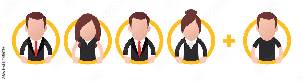 Vector image of a composite and simple circular icon representing an ...