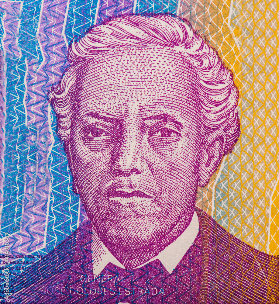 General Jose Dolores Estrada, Portrait from Nicaragua 10 Million ...