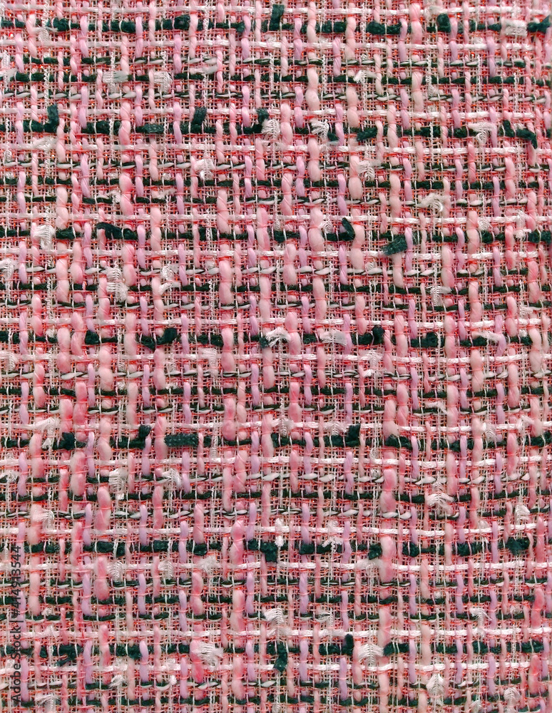multi-colored tweed woven fabric textile background, Chanel style ...