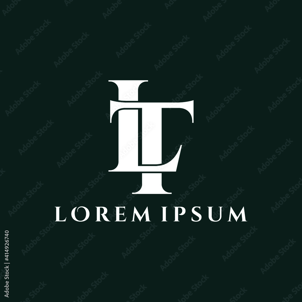 Letter LT luxury logo design vector Stock Vector | Adobe Stock