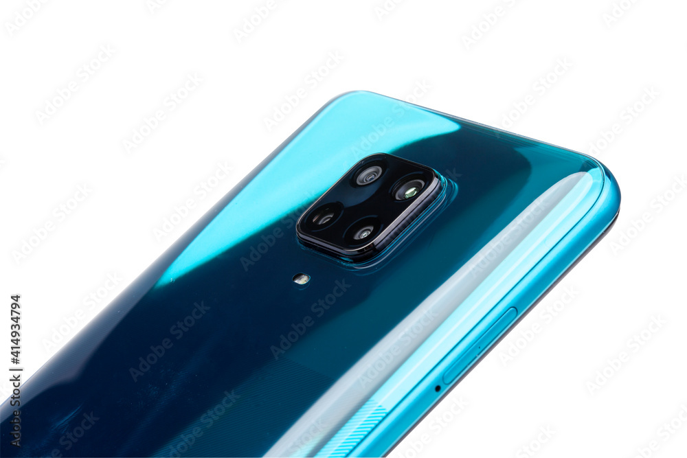 a smartphone with 4 cameras. Modern mobile phone 素材庫相片 | Adobe Stock