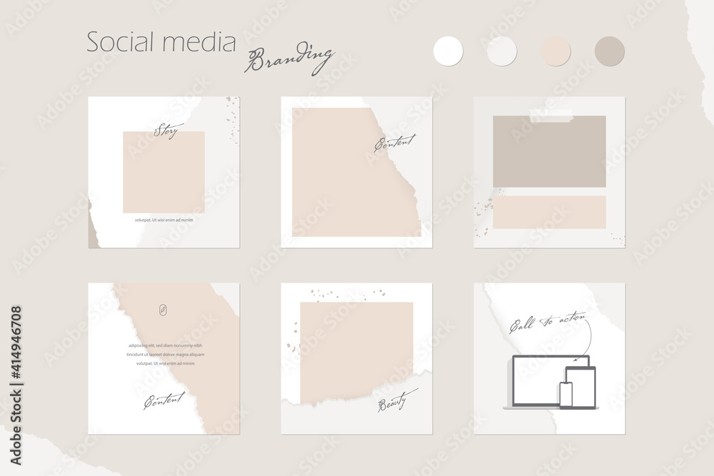 Instagram social media post template. minimal background in spring ...