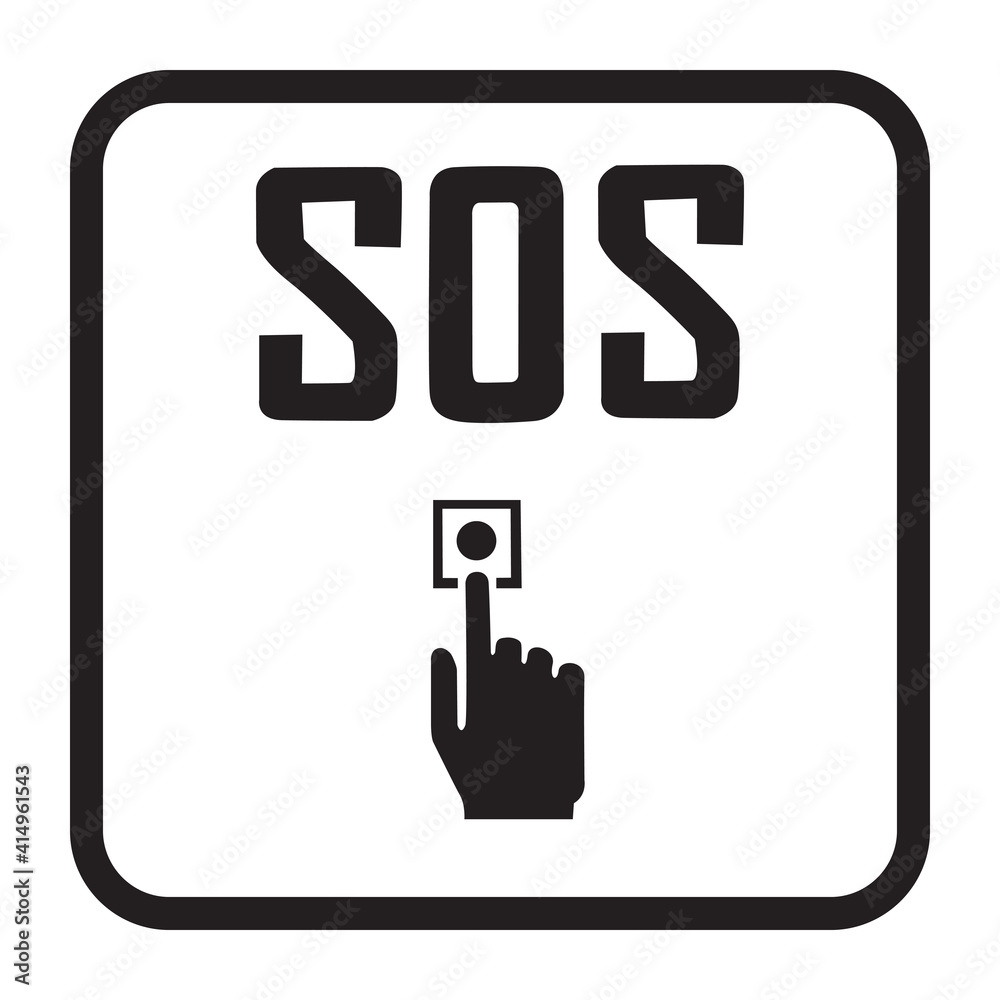 SOS icon, logo illustration, line megaphone Stock Vector | Adobe Stock