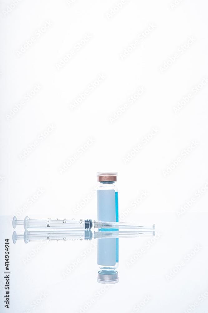 Injectable vaccine and syringe. prevention, immunization and treatment ...