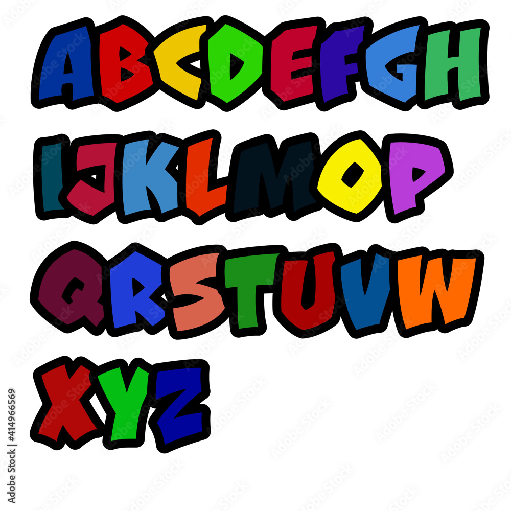 Alphabet Buchstaben in Vektor bunt Stock Vector | Adobe Stock