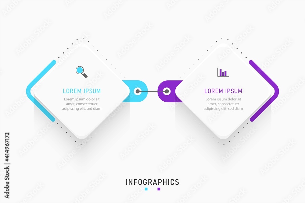 Vector Infographic label design template with icons and 2 options or ...