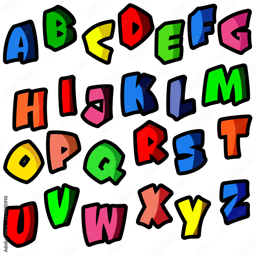 Alphabet Buchstaben in Vektor bunt fonts Stock Vector | Adobe Stock