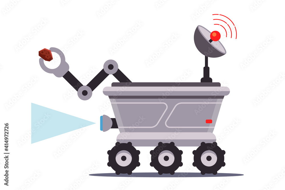 the space rover is exploring the moon and taking surface samples for ...