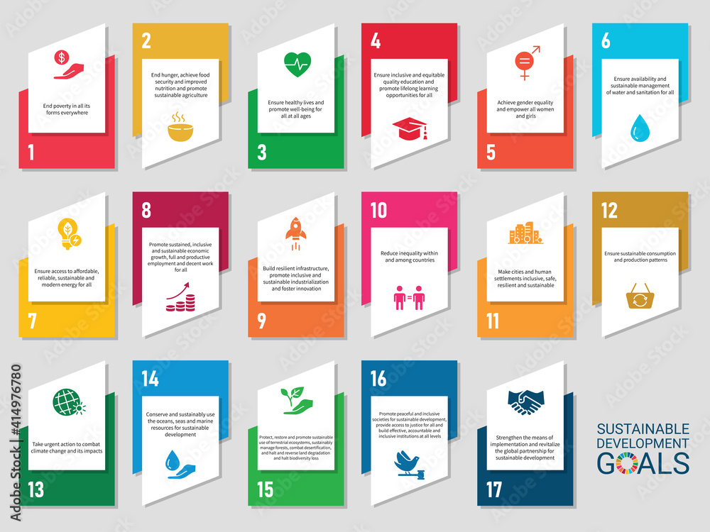 Icons Set .Sustainable Development Goals. Vector EPS Stock Vector ...