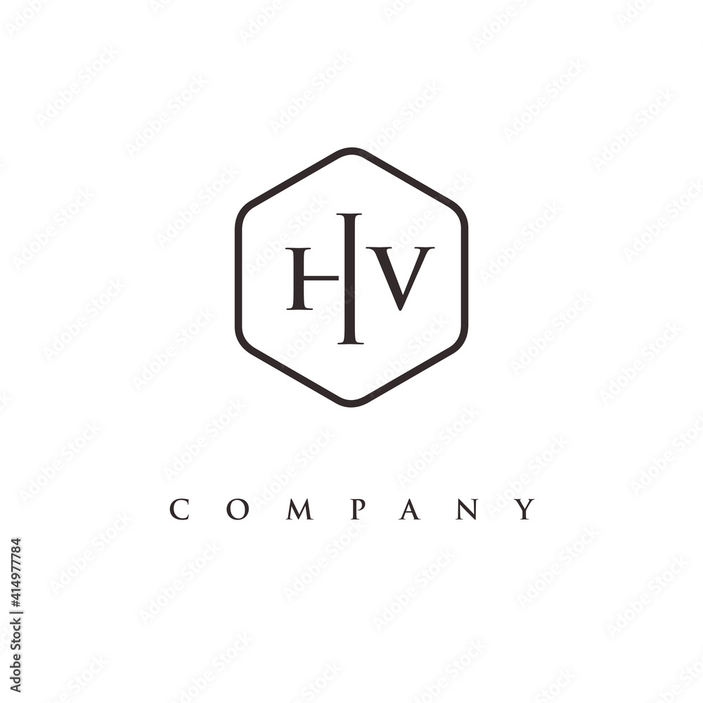 initial HV logo design vector Stock Vector | Adobe Stock