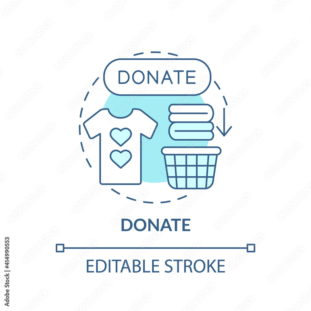 Donate concept icon. Helping person in need idea thin line illustration ...