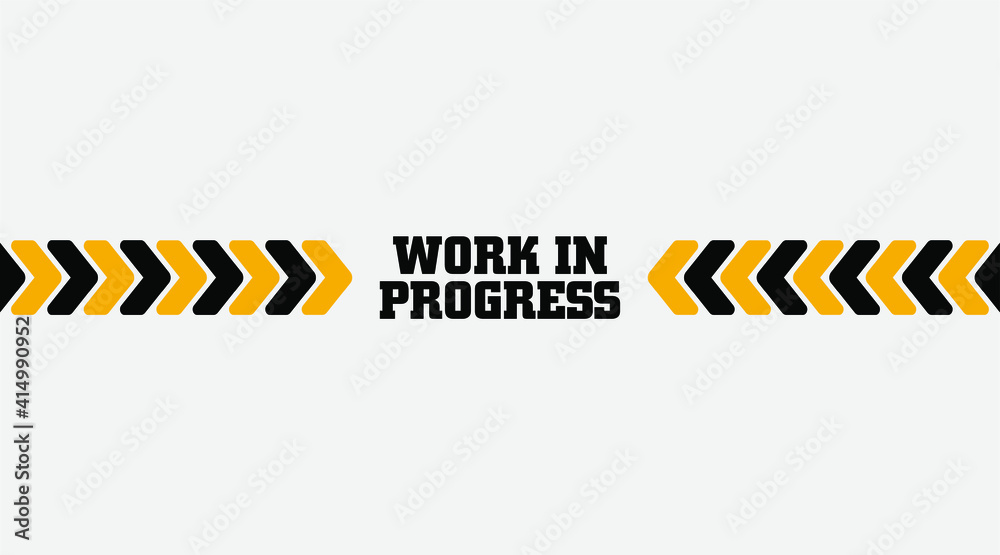 warning sign. Work in progress background. Stock Vector | Adobe Stock