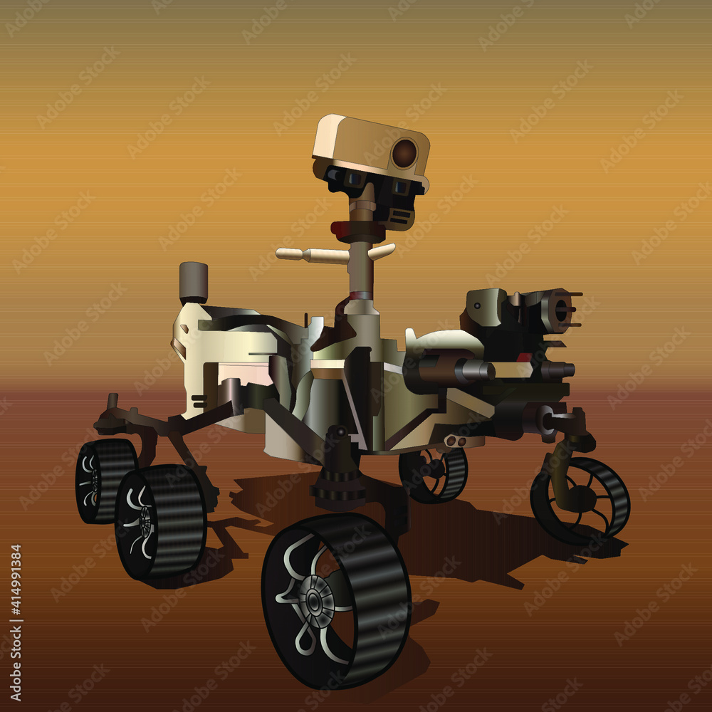 Mars Rover. A high-tech device delivered to the red planet for its ...
