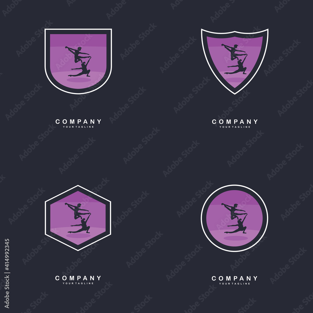 vector illustration of ballet logo design, ballet silhouette Stock ...