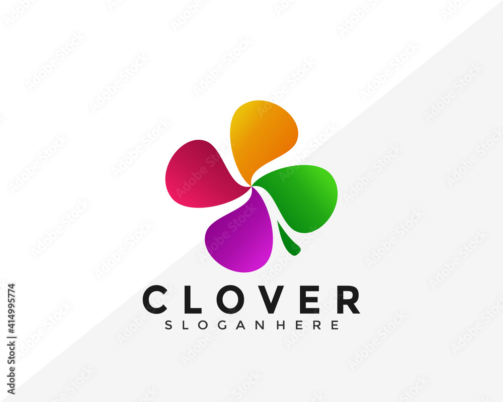 Colorful Clover Logo Design. Creative Idea logos designs Vector ...