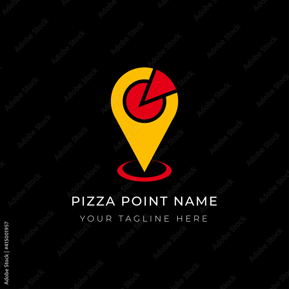 pizza point logo vector, pizza logo with map pointer combination. Food ...