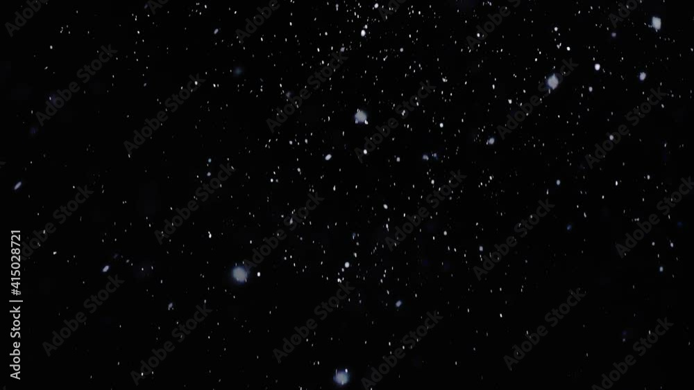 Real Snow, falling snow isolated on black background in 4K to be used ...