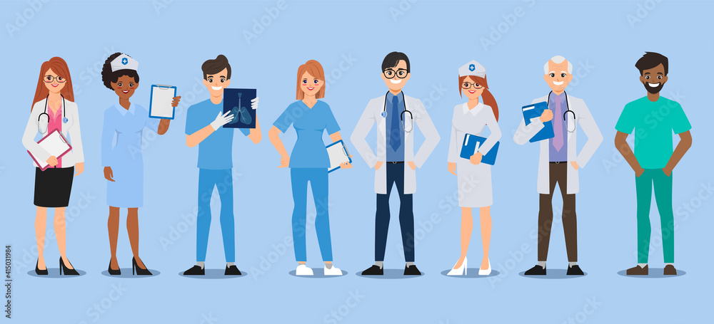 Doctor character set for medicine. Healthcare medical people in ...