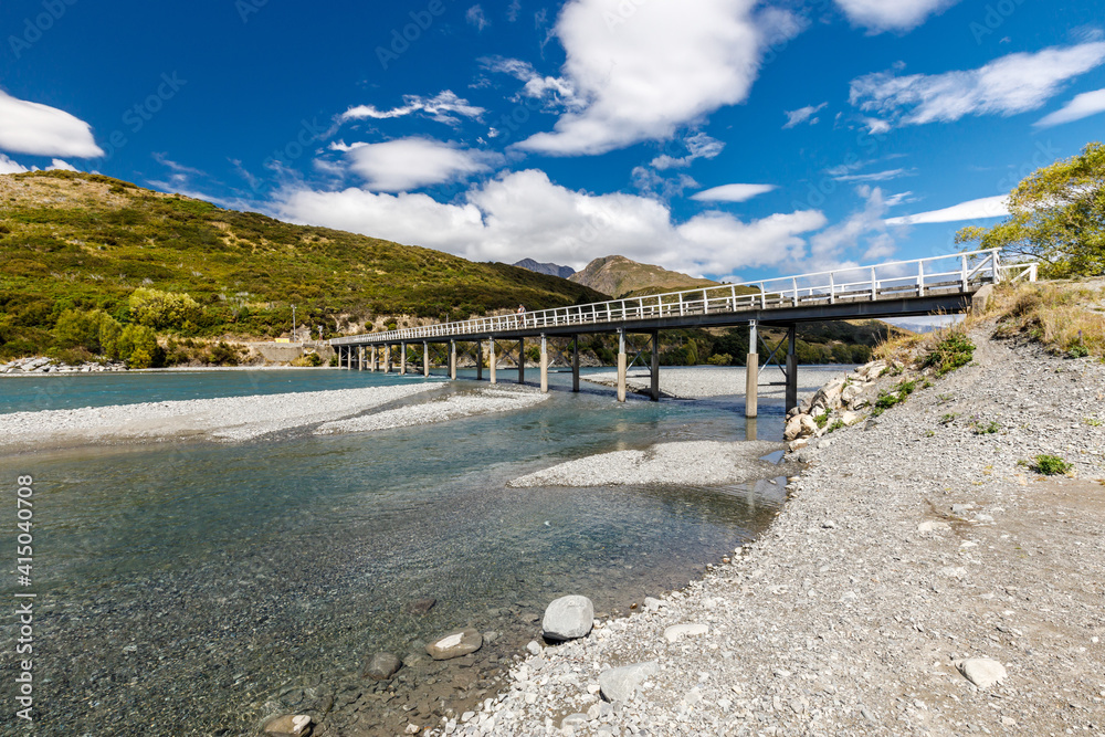 A view of the Waimakariri River at Mt White Bridge in the Arthurs Pass ...