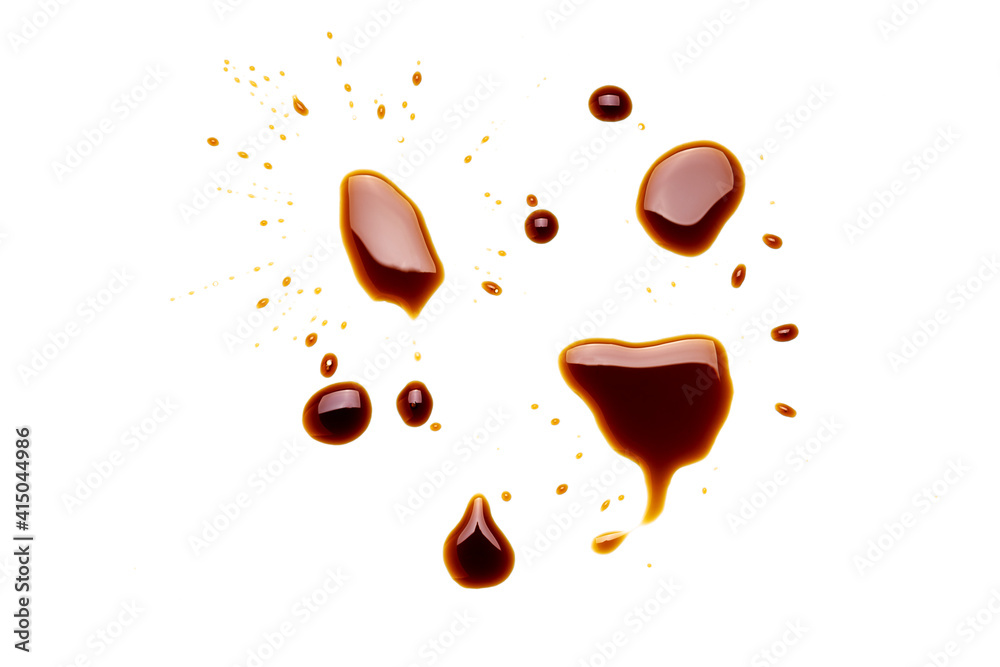 soy sauce drip isolated on a white background. soya sauce swirl cut out ...