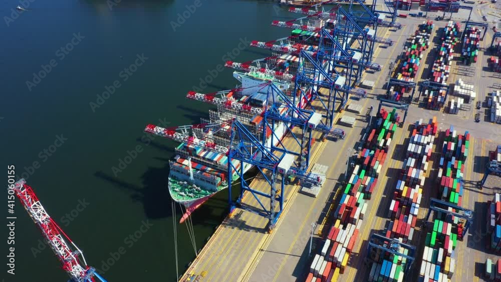 Container ship in export and import business and logistics. Shipping ...