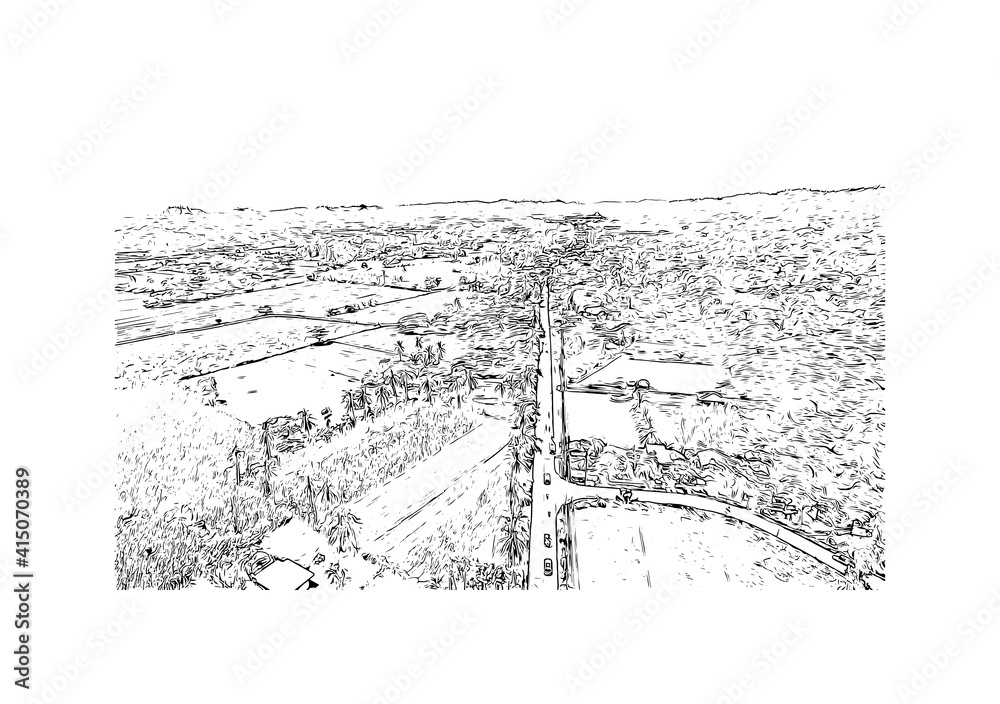 Vetor de Building view with landmark of Iloilo is on Panay Island in ...