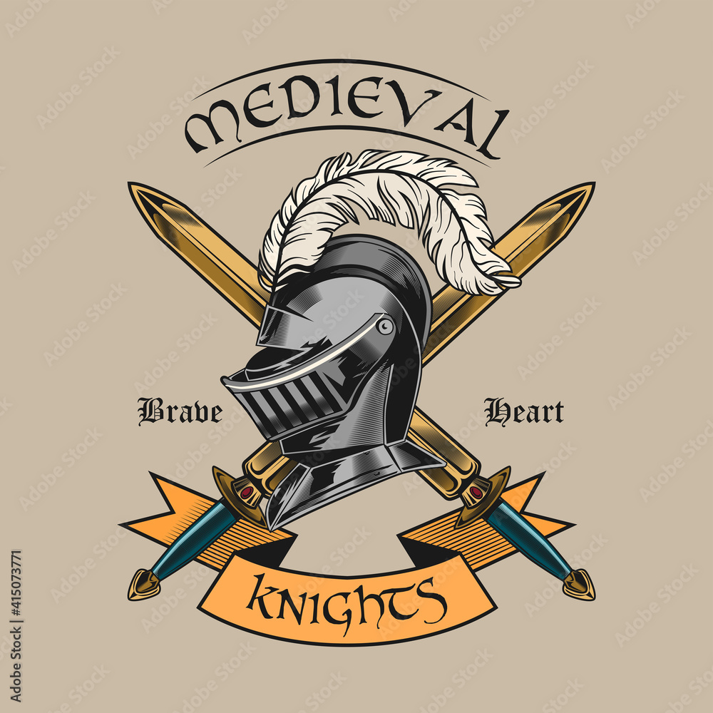 Knight Helmets With Feather