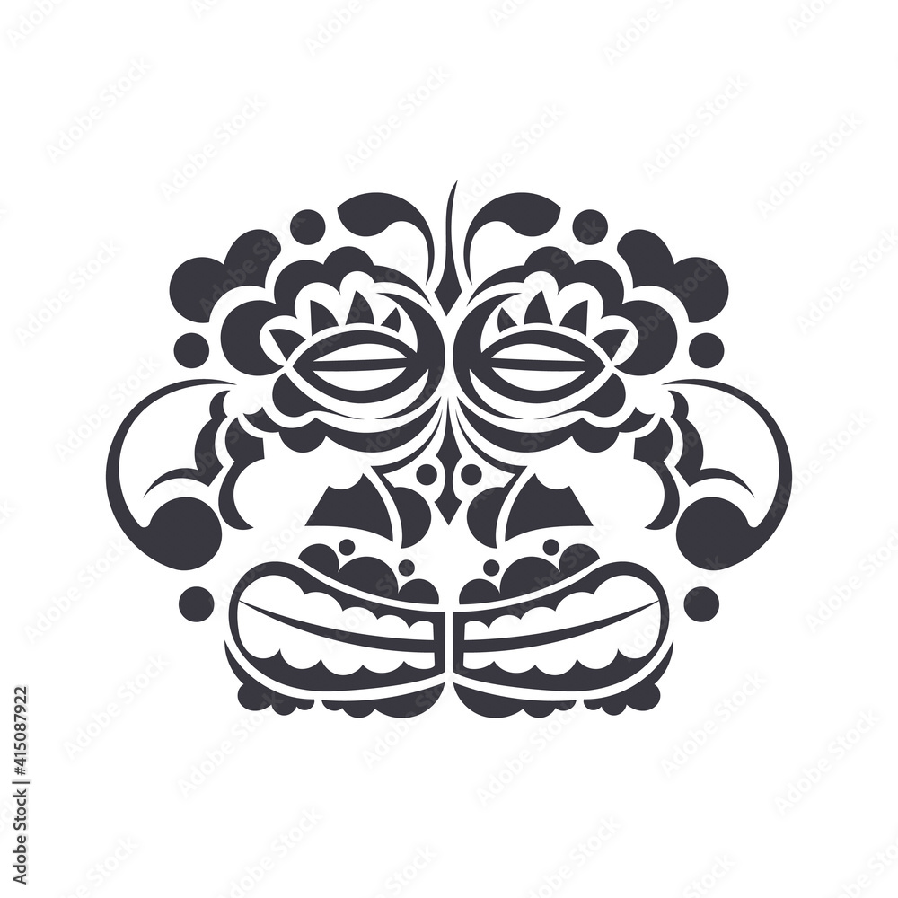Face Tribal Polynesian tattoo style. Mask Pattern of Maori and ...