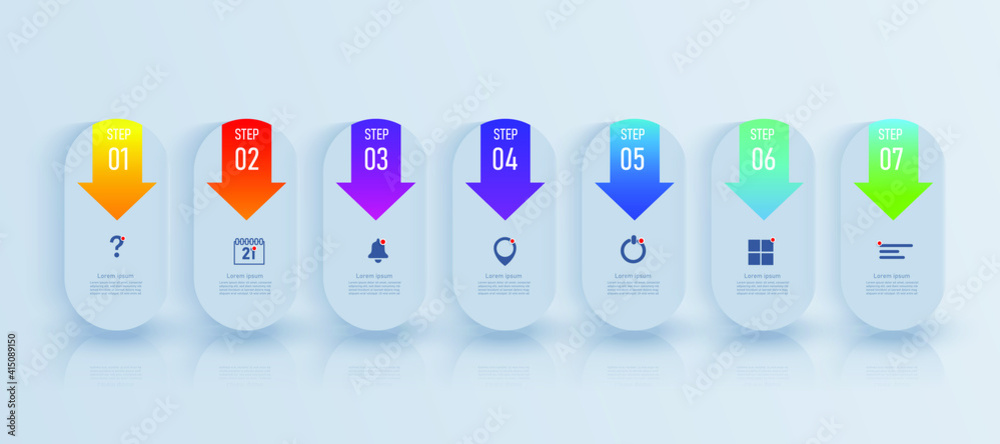 Partition color gradient chart origami paper color info-graphic ...