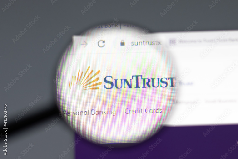 New York, USA - 15 February 2021: SunTrust Banks website in browser ...