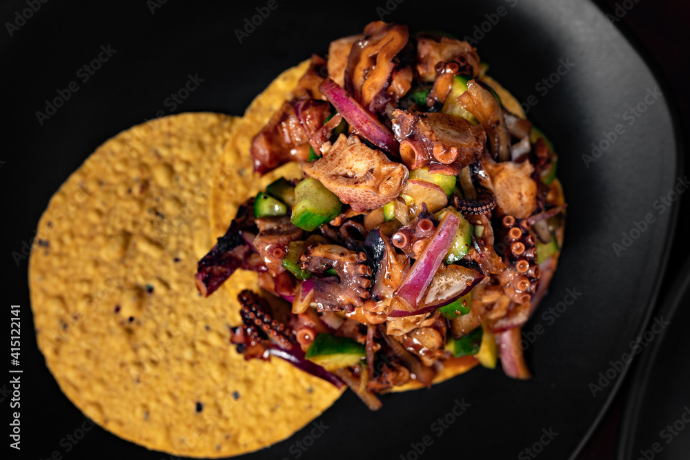 tostadas de mariscos ceviche camaron pulpo frutos del mar comida ...