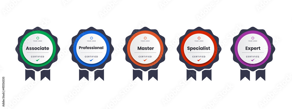 digital certification logo for training, competition, rewards ...