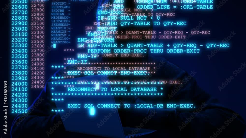 4K - Hacker code running down a computer screen terminal Stock Video | Adobe Stock