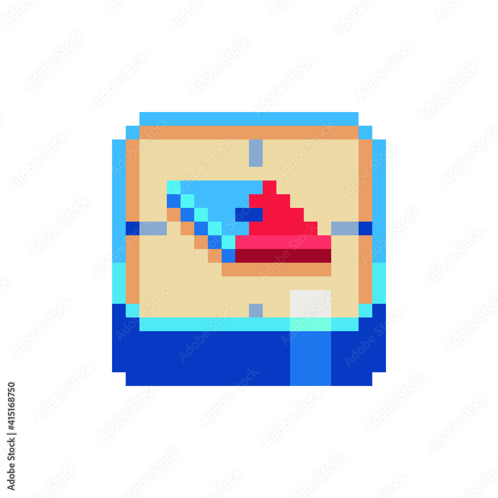 Compass pixel art flat style icon. Map navigator application. Design ...