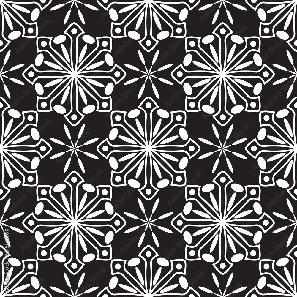 Seamless African Design Pattern in Black and White foe fabric and ...