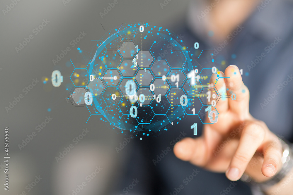 Data cloud storage network from lines, triangles and particle style design. Stock Photo | Adobe ...