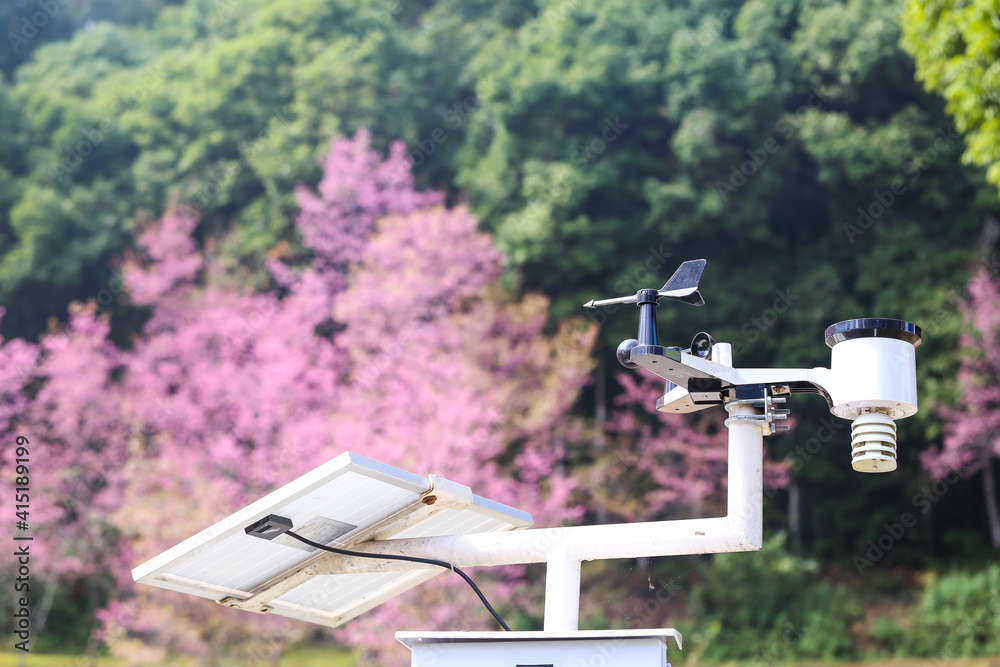 Weather station or a meteorological instrument with solar cell system ...