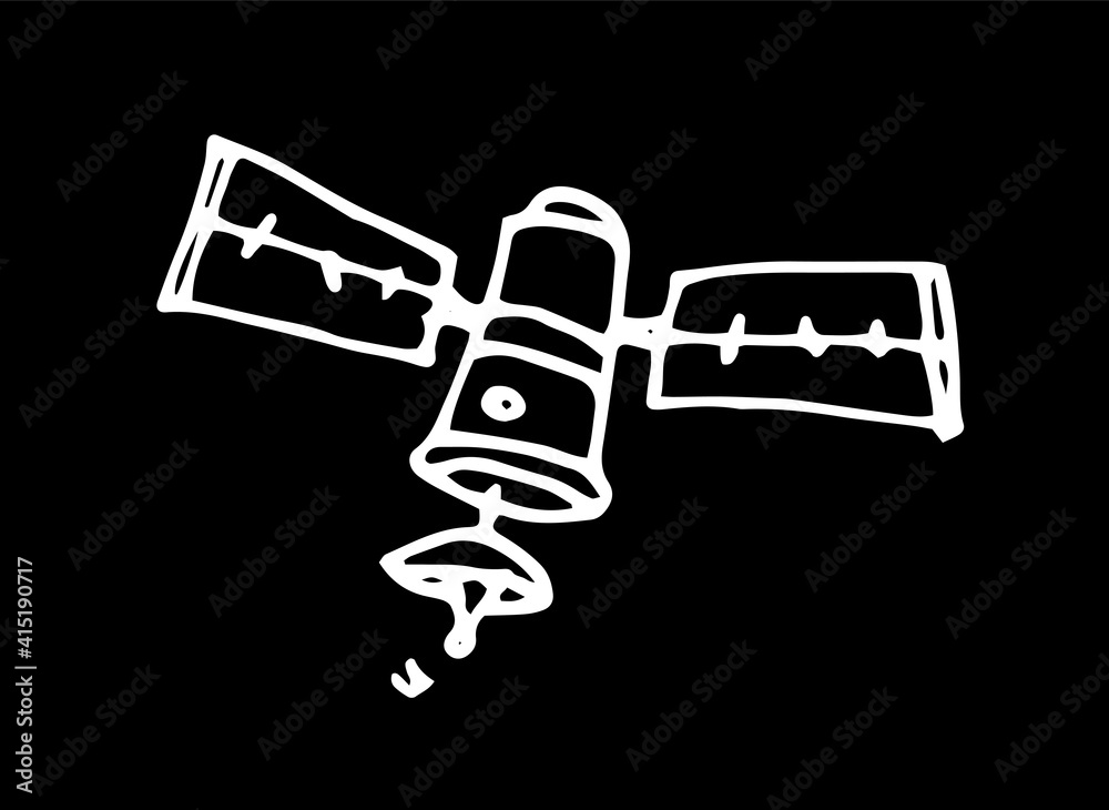 vector isolated element NASA space satellite with antenna drawn in ...