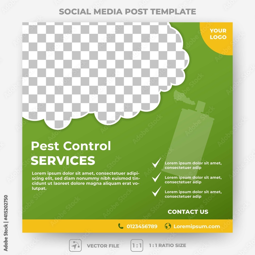 Editable promotion banner template. Pest control social media post ...