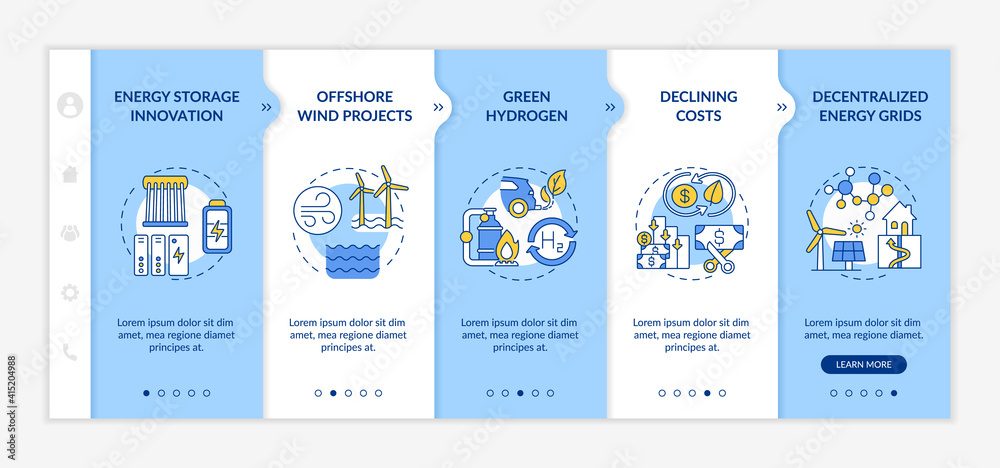 Wind-power turbines vector infographic template. Renewable energy ...