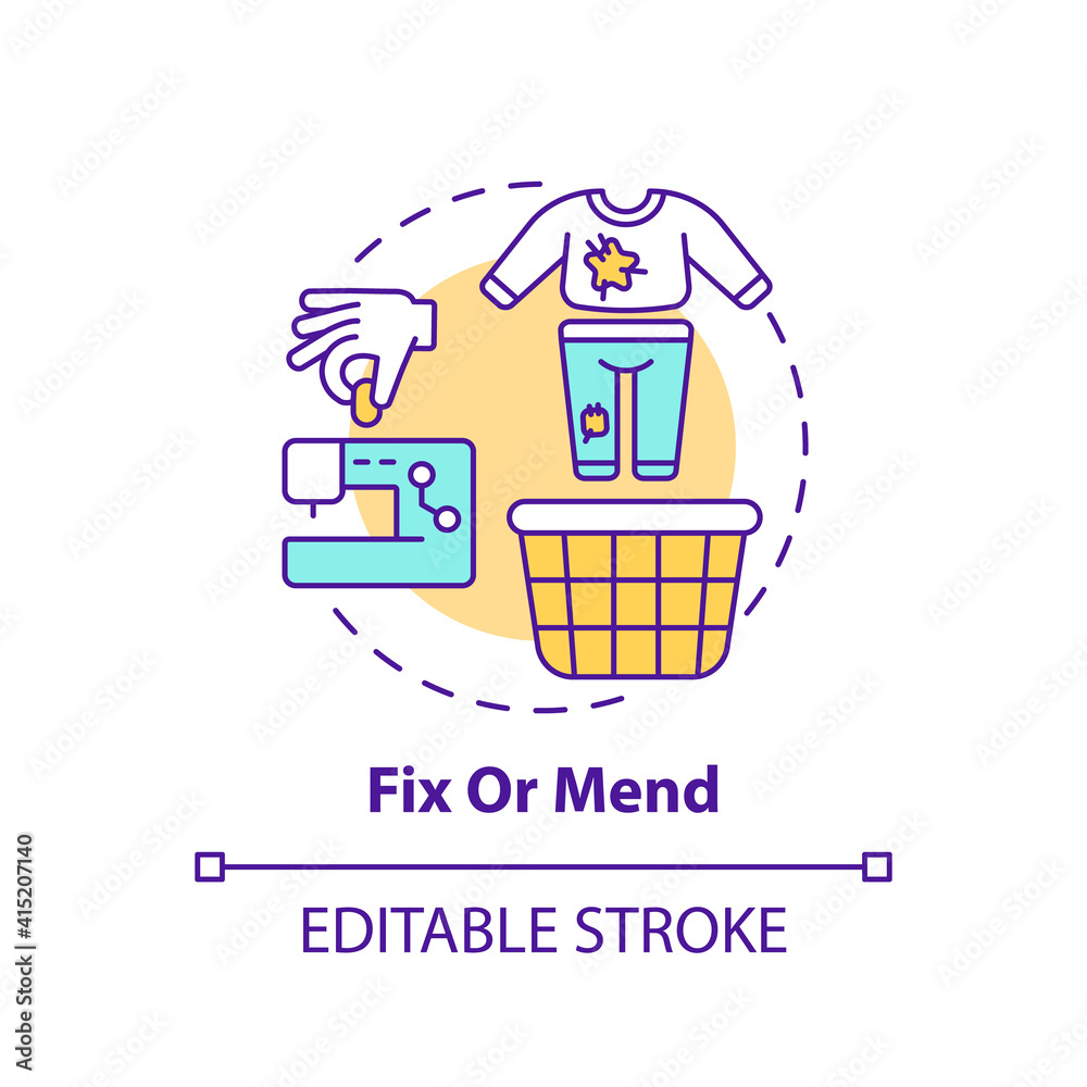 Fix or mend concept icon. Using container for shoes need to be cleaned ... Fix or mend concept icon. Using container for shoes need to be cleaned ...