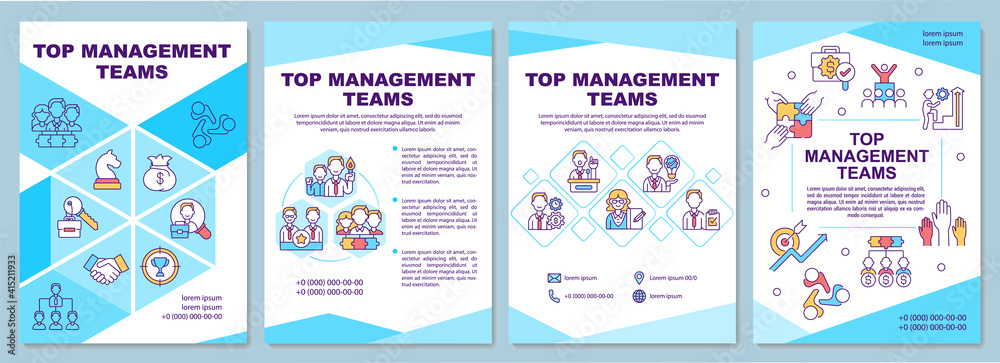 Top management teams brochure template. Leaders of organization. Flyer ...