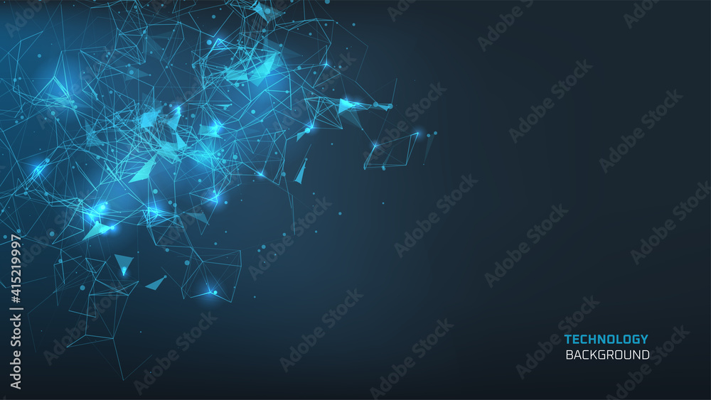 Geometric graphic background molecule and communication. Big data ...