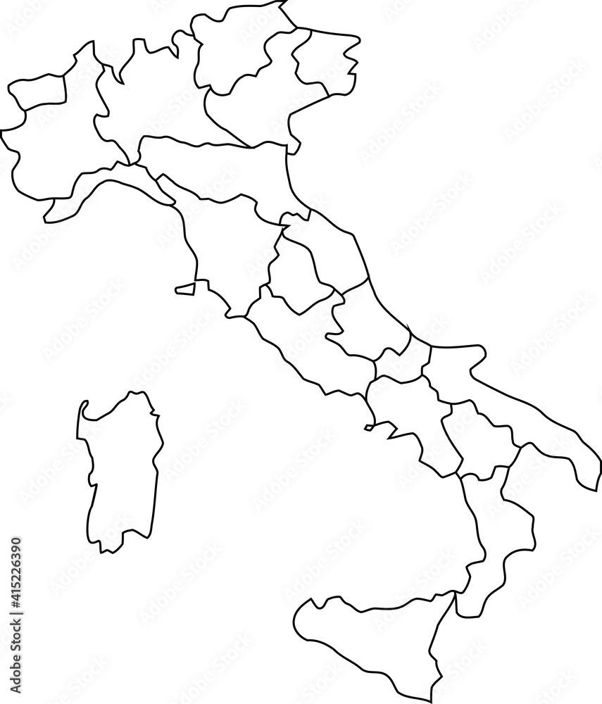 political map divided into regions of Italy political map divided into ...