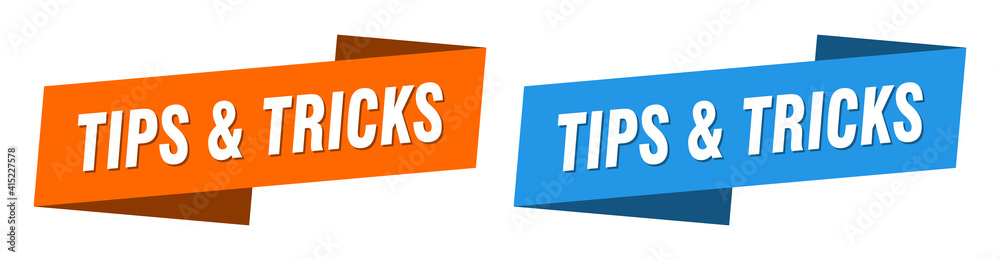tips & tricks banner. tips & tricks ribbon label sign set Stock Vector ...