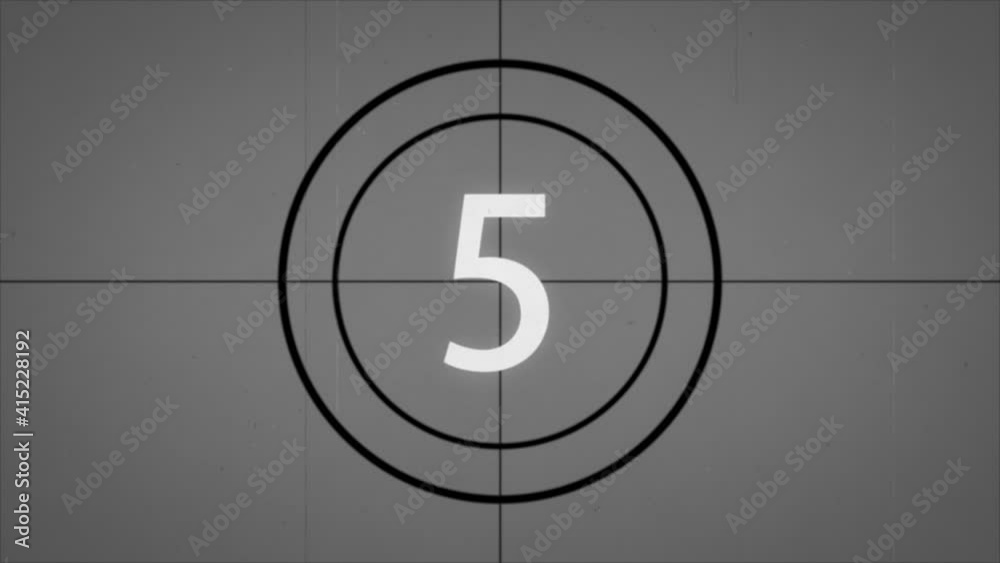 Monochrome Universal Countdown Film Leader. Countdown Clock from 10 to ...