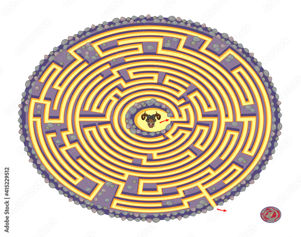 Help the minotaur find the way out of legendary Daedalus labyrinth ...