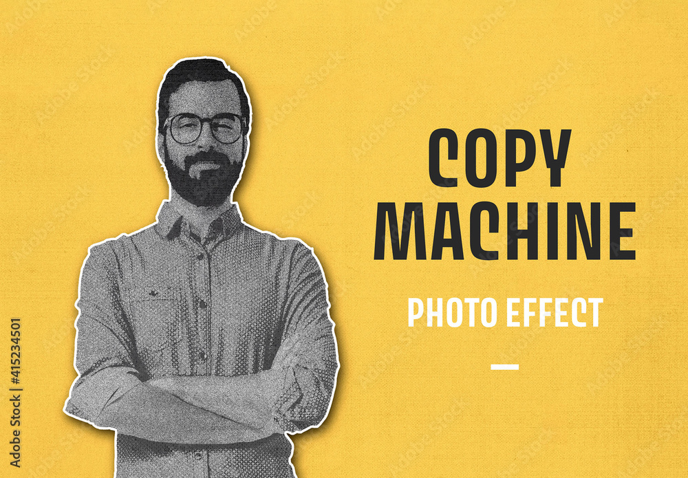 Realistic Photocopy Photo Effect Mockup Stock Template | Adobe Stock