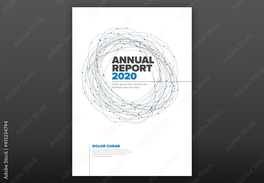 Light Annual Report Front Cover Page Layout Stock Template | Adobe Stock